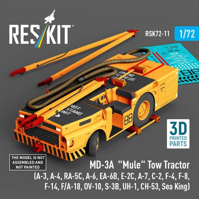 MD-3A &MULE& TOW Tractor (3D Printed model kit) Scale 1:72 ResKit RSK72 ...