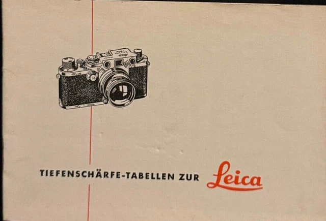 #A0441-LEITZ TIEFENSCHÄRFE- TABELLEN zur Leica Anleitung, Broschüre 24 ...