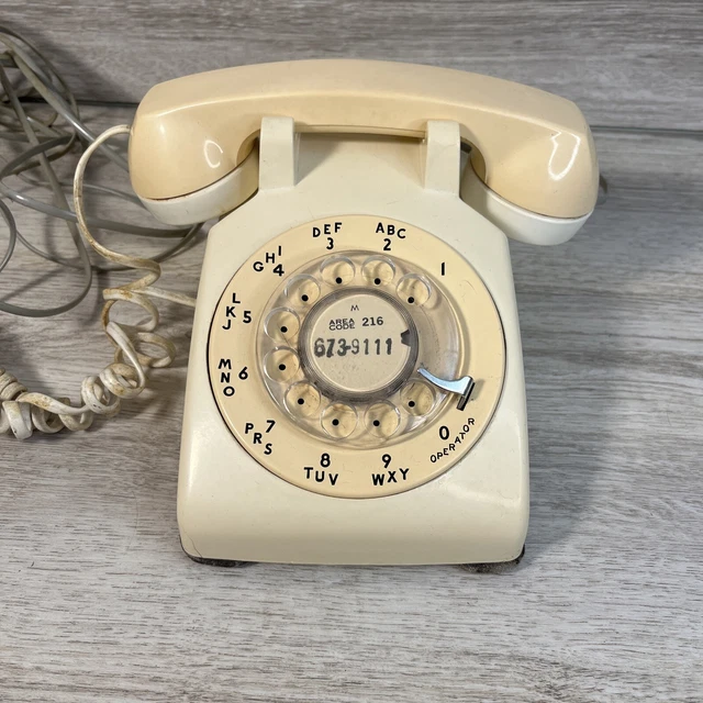 ROTARY TELEPHONE VINTAGE Bell Systems Western Electric Beige Tan USA ...