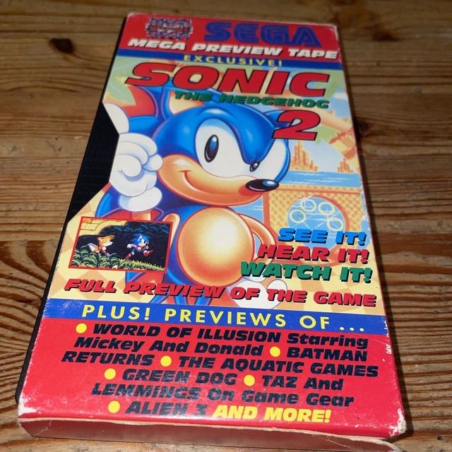 SEGA SONIC THE Hedgehog 2 VHS Mean Machines Mega Preview Tape Very Rare ...