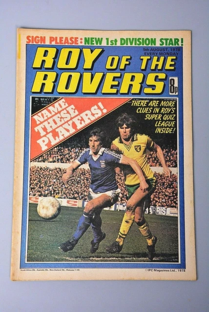 R&L VINTAGE MAGAZINE Comic: Roy of the Rovers 5th August 1978 £4.50 ...