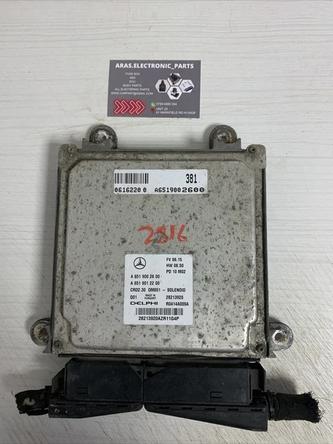 MERCEDES SPRINTER ECU ENGINE CONTROL UNIT Ecu A6519002600/a6519012200 £ ...