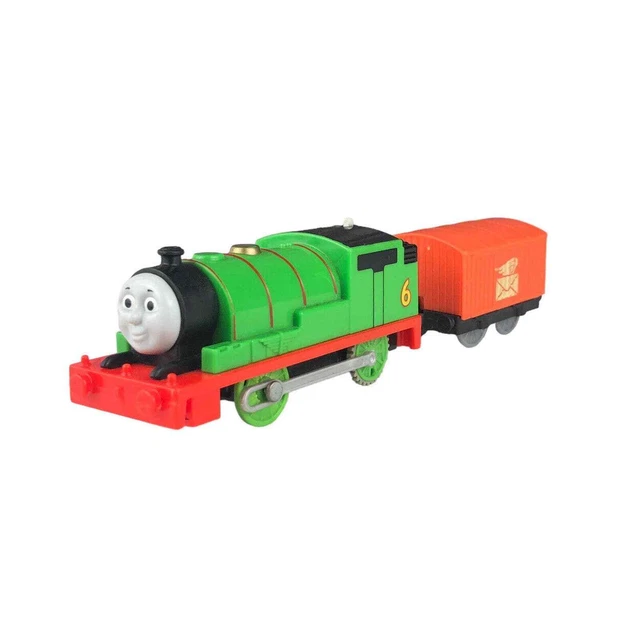 THOMAS & FRIENDS Trackmaster Percy 6 Motorized Train Engine Mail Cart ...
