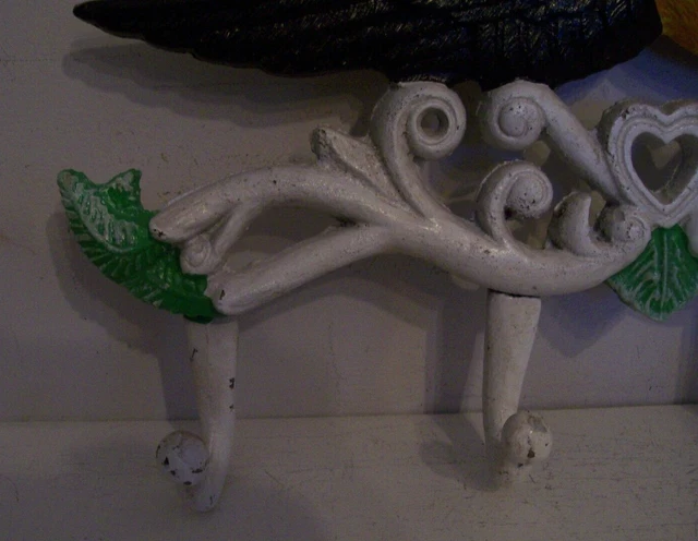 LARGE COAT RACK Hand Painted Cast Iron Hooks Flying Toucan Guinness ...