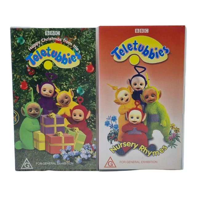 TELETUBBIES VHS TAPES x 2. Happy Christmas (1997) and Nursery Rhymes ...
