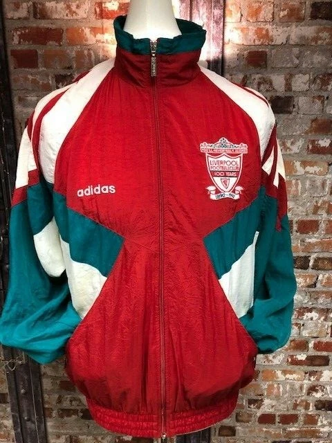 VINTAGE ADIDAS LIVERPOOL 1991/93 Tracksuit Jacket Red, green and white ...