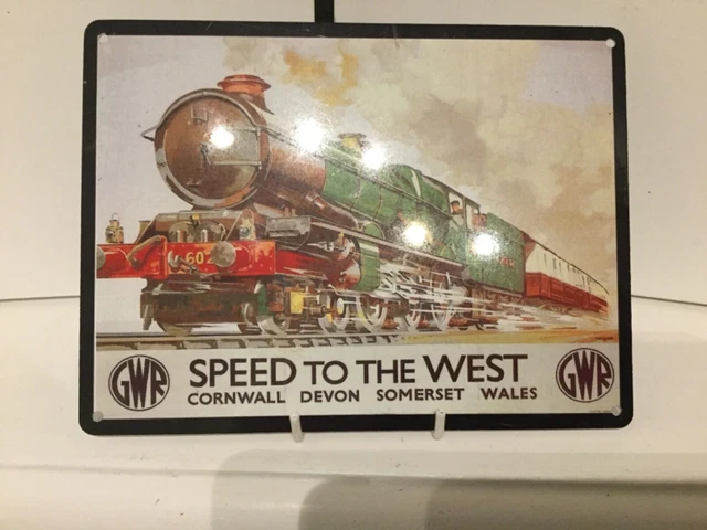SPEED TO THE West GWR, Retro metal wall sign/plaque / Train / Railway ...
