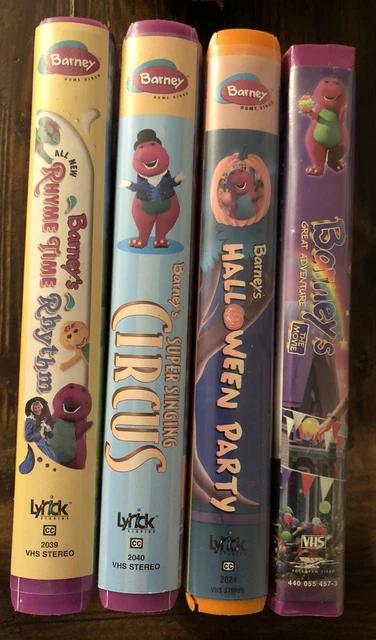 BARNEY VHS LOT 4x Barney’s Halloween Great Adventure Circus Rhyme Time ...