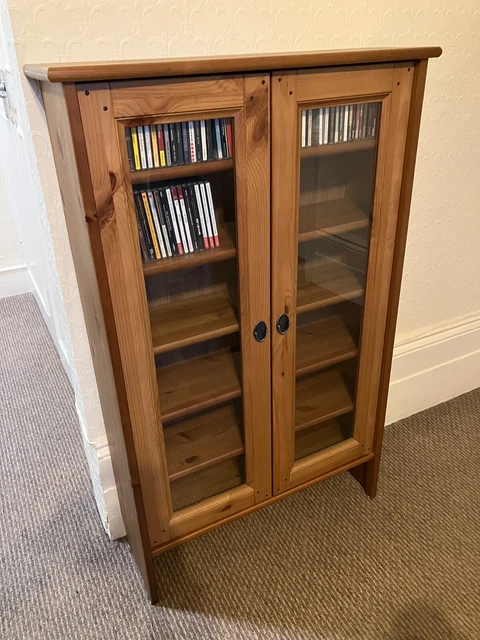 IKEA LEKSVIK CD/DVD/BLU-RAY/BOOK Storage Cabinet with Antique Pine ...