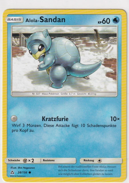 POKEMON CARTE TRADING Card Jeu Ultra-Prisma Numéro 28/156 Alola-Sandan ...