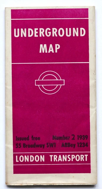 LONDON UNDERGROUND MAP dated No.2 1939 £19.99 - PicClick UK