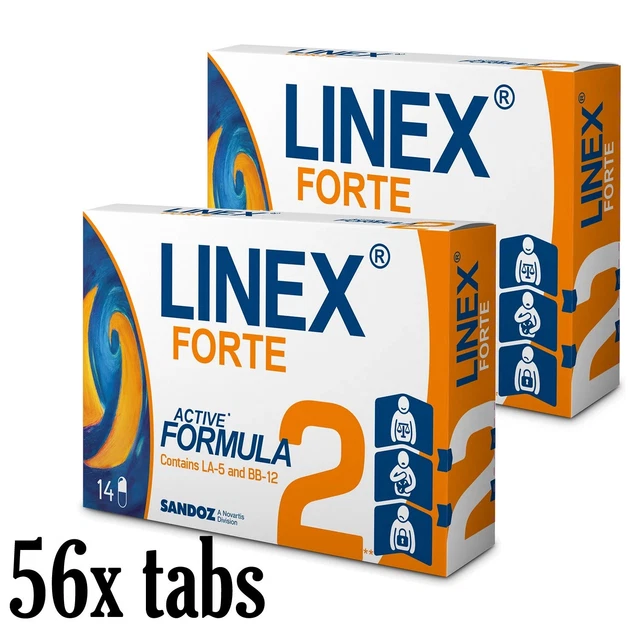 LINEX FORTE SANDOZ 56x Probiotic capsules SAME DAY DISPATCH via Royal ...