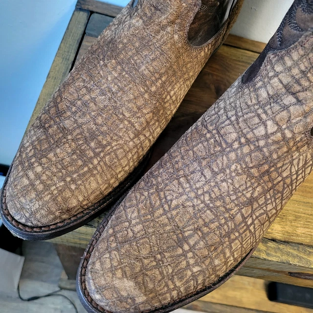 MENS ARIAT TEK STEP Cowboy Boots 2-tone Brown Texture size 9.5 D ...