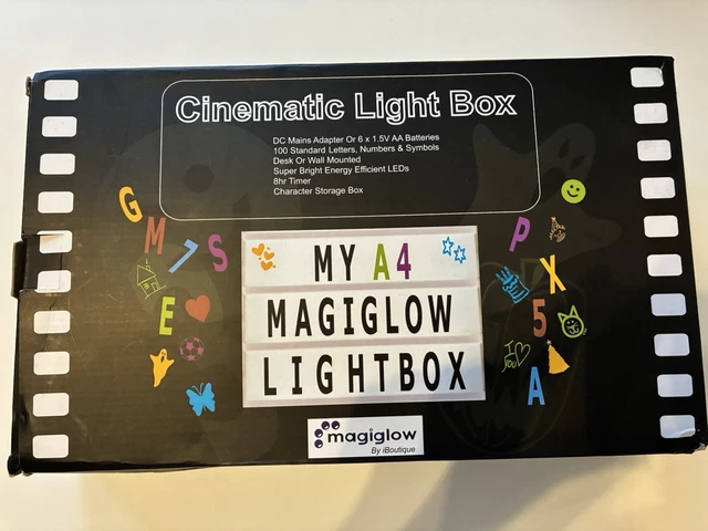 CINEMATIC LIGHT BOX A4 Message Board 100 Letter Symbol Cinema Light Box ...