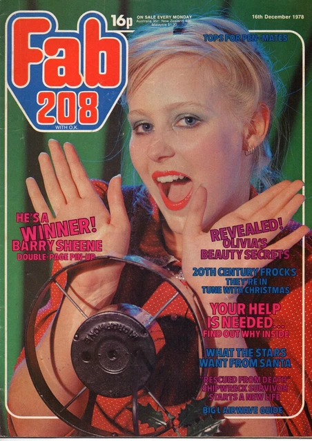 FAB 208 MAGAZINE 16 December 1978 Barry Sheene Olivia Newton-John £12. ...
