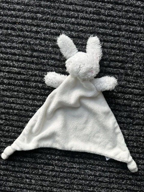 MOTHERCARE WHITE BUNNY Rabbit Soft Toy Comforter comfort blanket ...