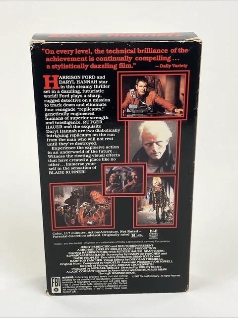 BLADE RUNNER VHS 1982, 1990s Red Gate Harrison Ford Tested! £21.92 ...