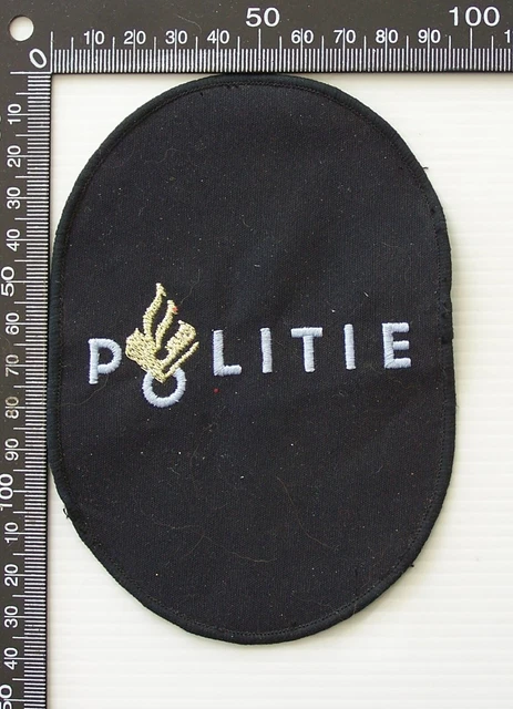 VINTAGE POLITIE NETHERLANDS Police Embroidered Patch Woven Cloth Sew-On ...