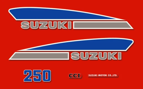 SUZUKI TS250 1974 - Kit déco Sticker decals fuel tank - TS 250 1974 EUR ...