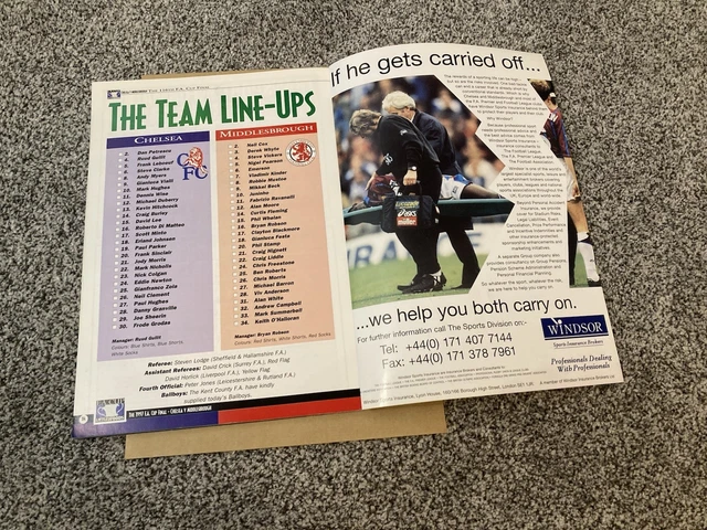 CHELSEA V MIDDLESBROUGH 1997 FA Cup Final Programme. £5.45 - PicClick UK