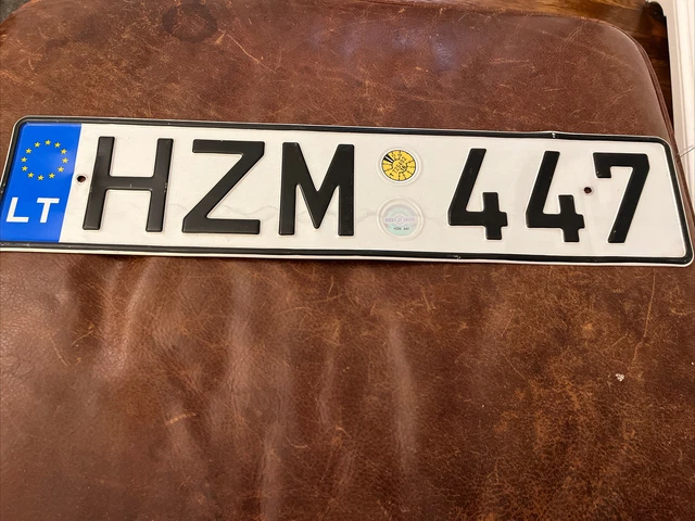 LITHUANIA LICENSE PLATE 🇱🇹 Eurostars INTACT Seals HZM 447 Lithuanian ...