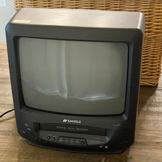 SANSUI TV VCR Combo 13" CRT Retro Gaming VHS Player COM3100D Tested NO ...