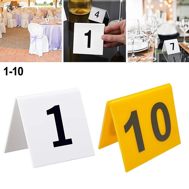 CLEAR ACRYLIC TABLE Numbering Signs Perfect for Full Dining Areas Pack ...