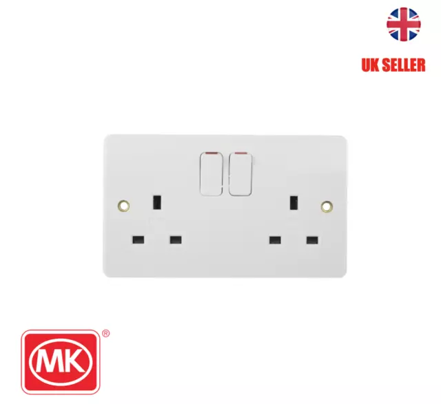MK DOUBLE 2-GANG Dp Switched Plug Socket White Logic Plus 13A £9.29 ... MK DOUBLE 2-GANG Dp Switched Plug Socket White Logic Plus 13A £9.29 ...