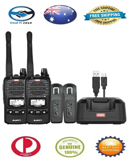 GME TX677TP 2W 80 Channel UHF Handheld Radio (Twin Pack) $199.00 ...