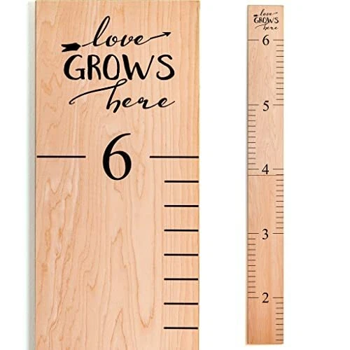WOODEN RULER GROWTH Height Chart Ruler For Measurement For Kids Boys ...