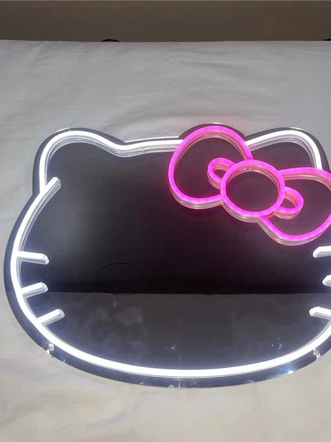 HELLO KITTY LED Neon Light White Mirror USB Powered, Dimmable Wall ...