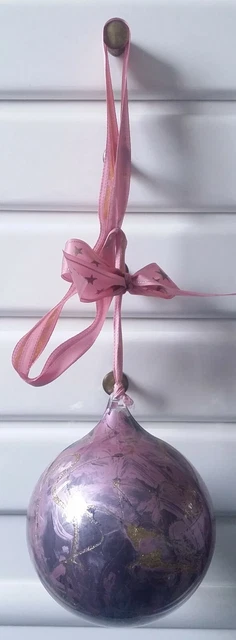 ANCIEN ORNEMENT DE Noël Boule De Noël Boule Marbrée Violet EUR 5,86 ...