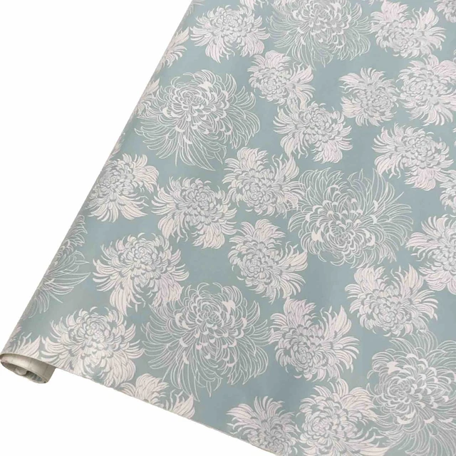 BLUE WHITE CHRYSANTHEMUM Flower Floral Vinyl Contact Paper Wallpaper ...