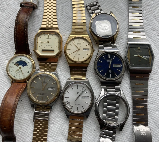 LOT VINTAGE SEIKO SQ Quartz 8123 7123 Watches Lorus Pulsar Parts Repair EUR 23,67 - PicClick FR