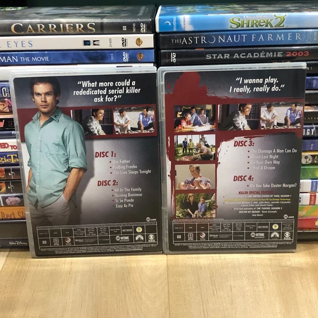 SHOWTIME DEXTER THE Third Season DVD Set Discs 1-4 Complete Season 3 TV ...