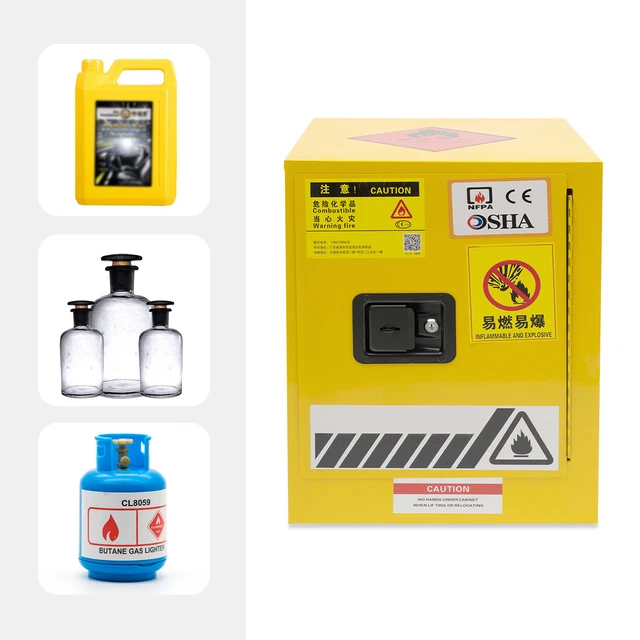 4 GALLON FLAMMABLE Cabinet Liquid Flammable Safety Locker Cabinet ...