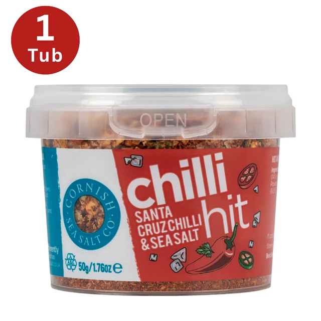 1 X CORNISH Sea Salt Chilli Hit Santa Cruz Chilli Flakes and Sea Salt ...