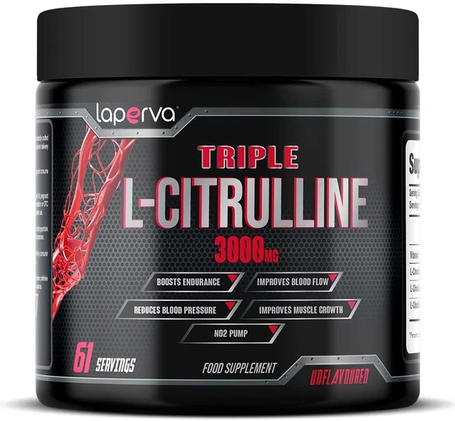 LAPERVA TRIPLE L-CITRULLINE 3000MG - Unflavoured - Nitric Oxide Booster ...