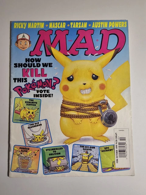 MAD MAGAZINE #386 October 1999 Nascar Tarzen Pokémon $20.00 - PicClick CA