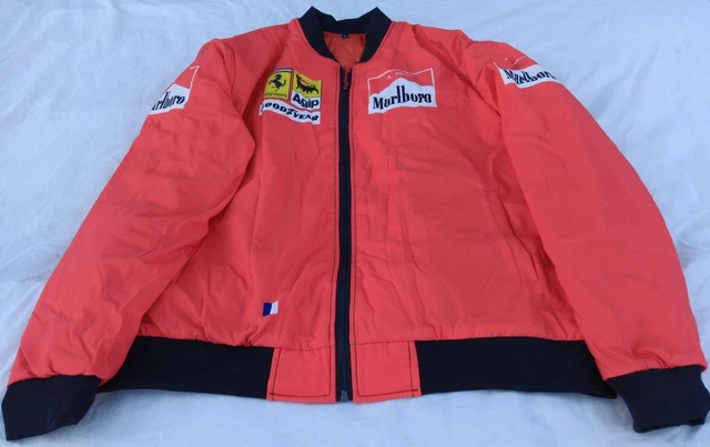 FERRARI F1 BOMBER Racing Jacket Alain Prost Unisex Red Size L/XL ...