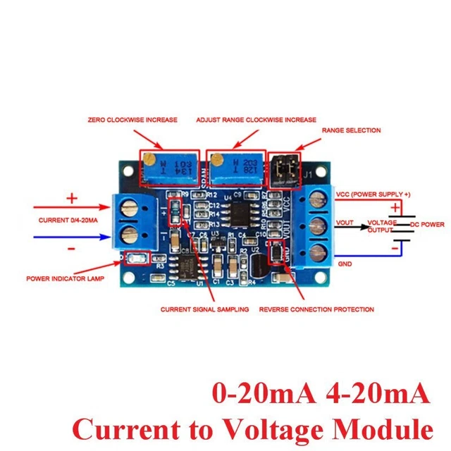 CURRENT TO VOLTAGE Module 0-20mA 4 -20mA to 0-3.3V 0-5V 0-10V Signal ...