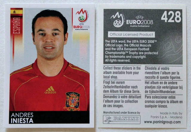 PANINI FÚTBOL STICKER Card Andres Iniesta N º 428 Mate Raro EUR 6,40 ...