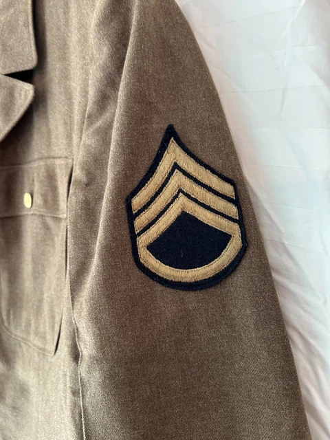 WWII US ARMY Air Force AAF Staff Sergeant 4 Pocket Service Coat ...