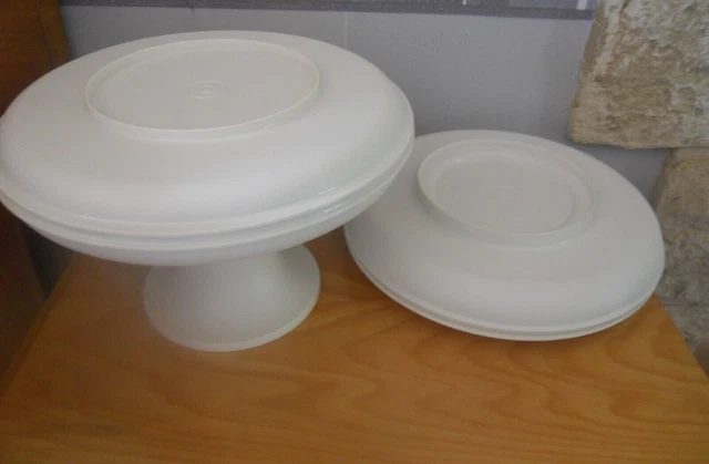 TUPPERWARE : LOT De 1 Grand Compotier + 2 Plats Supplementaires Blanc ...