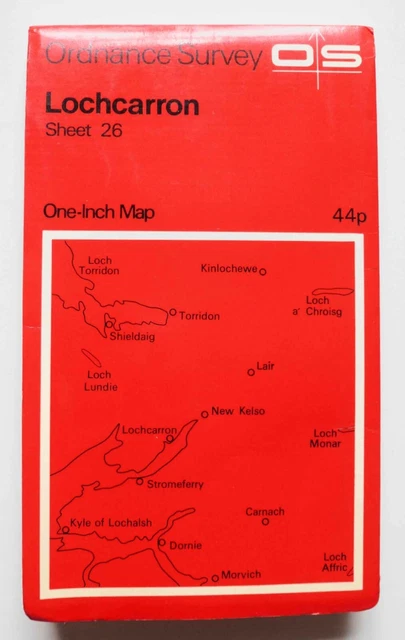 1965 LOCHCARRON ORDNANCE Survey One-Inch Map Of Great Britain No.26 £3. ...