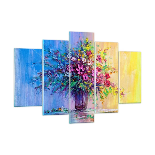 IMPRESSION SUR VERRE 150x100cm Tableaux Image Photo fleurs vase Art ...