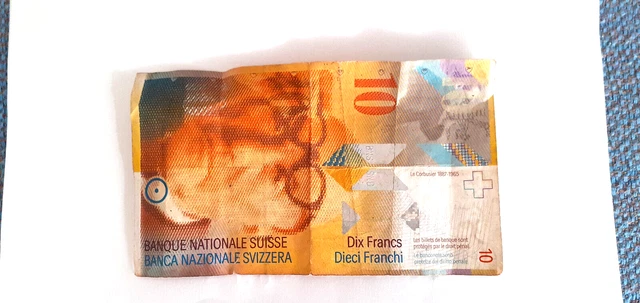 BANCONOTA DA DIECI franchi svizzeri dedicate a Le Corbusier EUR 10,00 ...