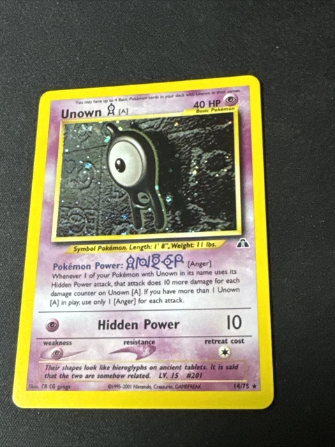 POKÉMON TCG UNOWN [A] Neo Discovery 14 Holo Unlimited Holo Rare EUR 0 ...