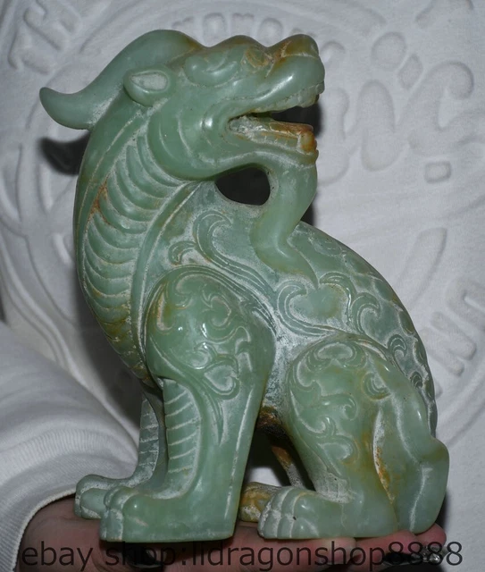 6.4 &SCULPTURE DE bête d'élite de Feng Shui 郫xiu de l'ancienne jaspe chinoise" EUR 238,80 ...