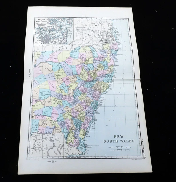 ANTIQUE MAP OF Sydney and Port Jackson New South Wales Australia GW ...